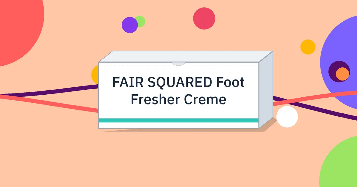 Symbolbild: Packung mit der Aufschrift FAIR SQUARED Foot Fresher Creme (PZN 18788460) – Verfügbarkeit und Bezug in Apotheken in Frankfurt am Main