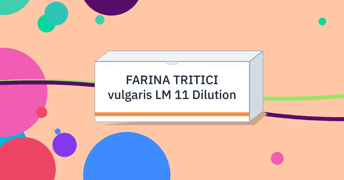 Symbolbild: Packung mit der Aufschrift FARINA TRITICI vulgaris LM 11 Dilution (PZN 13487848) – Verfügbarkeit und Bezug in Apotheken in Frankfurt am Main