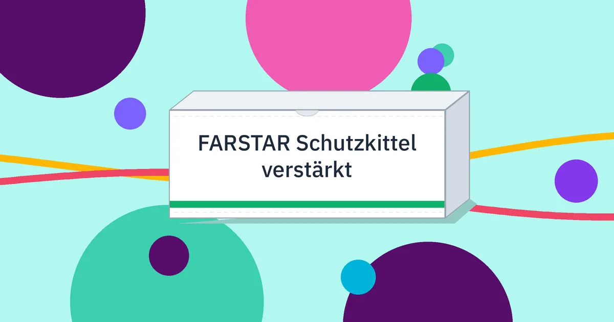 Symbolbild: Packung mit der Aufschrift FARSTAR Schutzkittel verstärkt (PZN 09621011) – Verfügbarkeit und Bezug in Apotheken in Frankfurt am Main