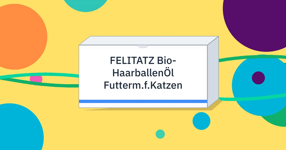 Symbolbild: Packung mit der Aufschrift FELITATZ Bio-HaarballenÖl Futterm.f.Katzen (PZN 15876206) – Verfügbarkeit und Bezug in Apotheken in Frankfurt am Main