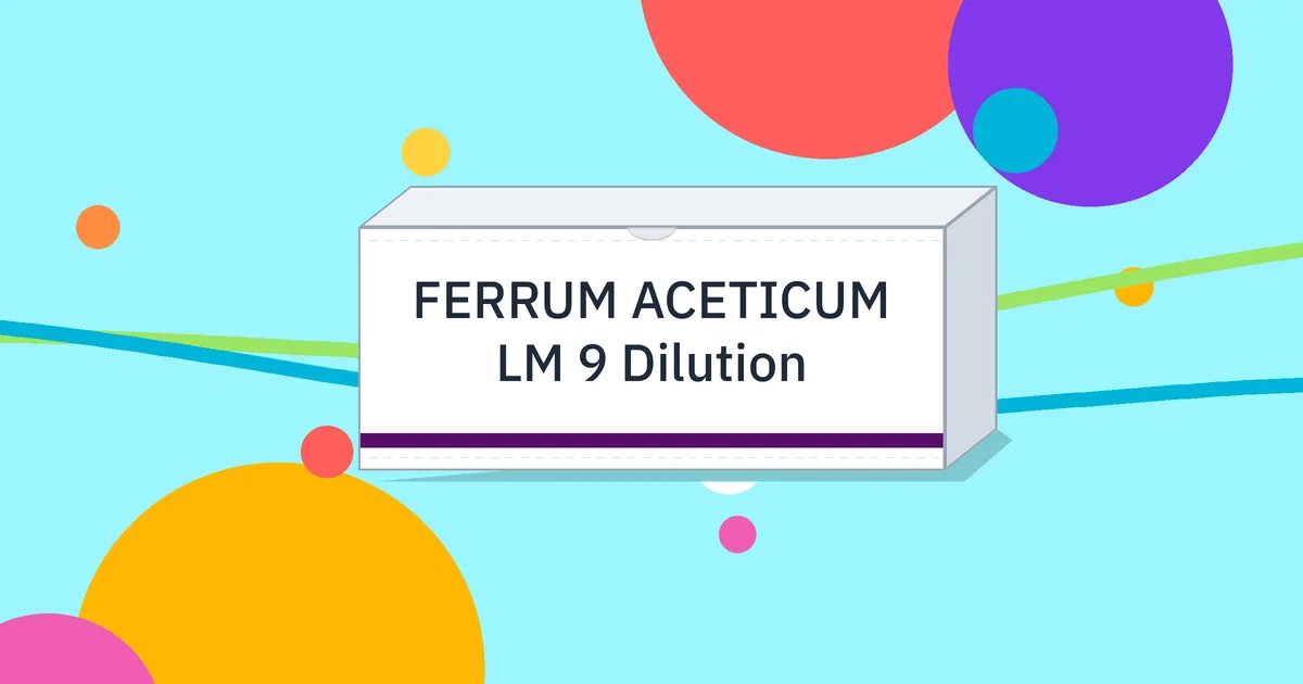 Symbolbild: Packung mit der Aufschrift FERRUM ACETICUM LM 9 Dilution (PZN 13488285) – Verfügbarkeit und Bezug in Apotheken in Frankfurt am Main
