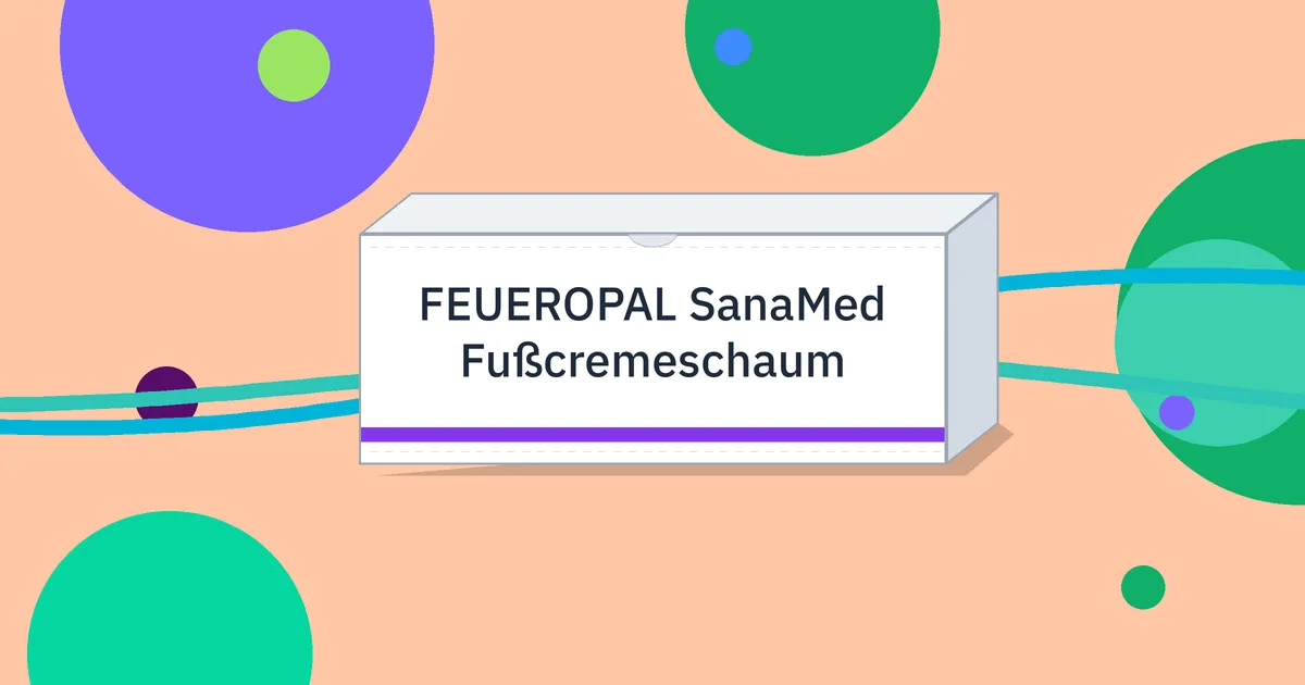 Symbolbild: Packung mit der Aufschrift FEUEROPAL SanaMed Fußcremeschaum (PZN 11664476) – Verfügbarkeit und Bezug in Apotheken in Frankfurt am Main