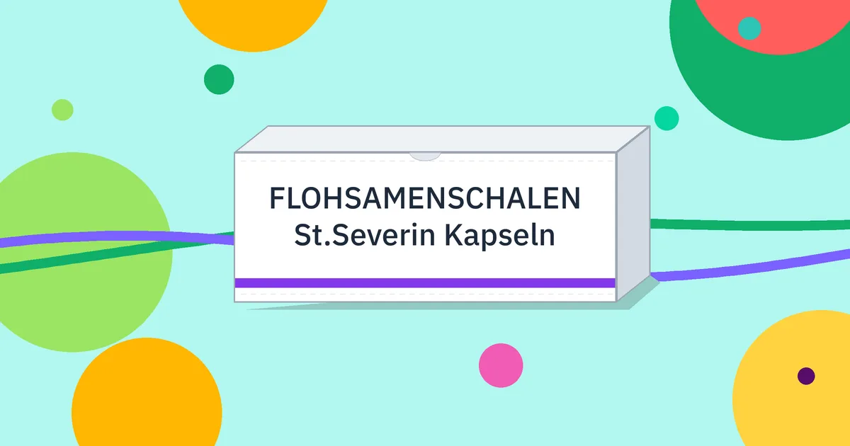 Symbolbild: Packung mit der Aufschrift FLOHSAMENSCHALEN St.Severin Kapseln (PZN 15614386) – Verfügbarkeit und Bezug in Apotheken in Frankfurt am Main