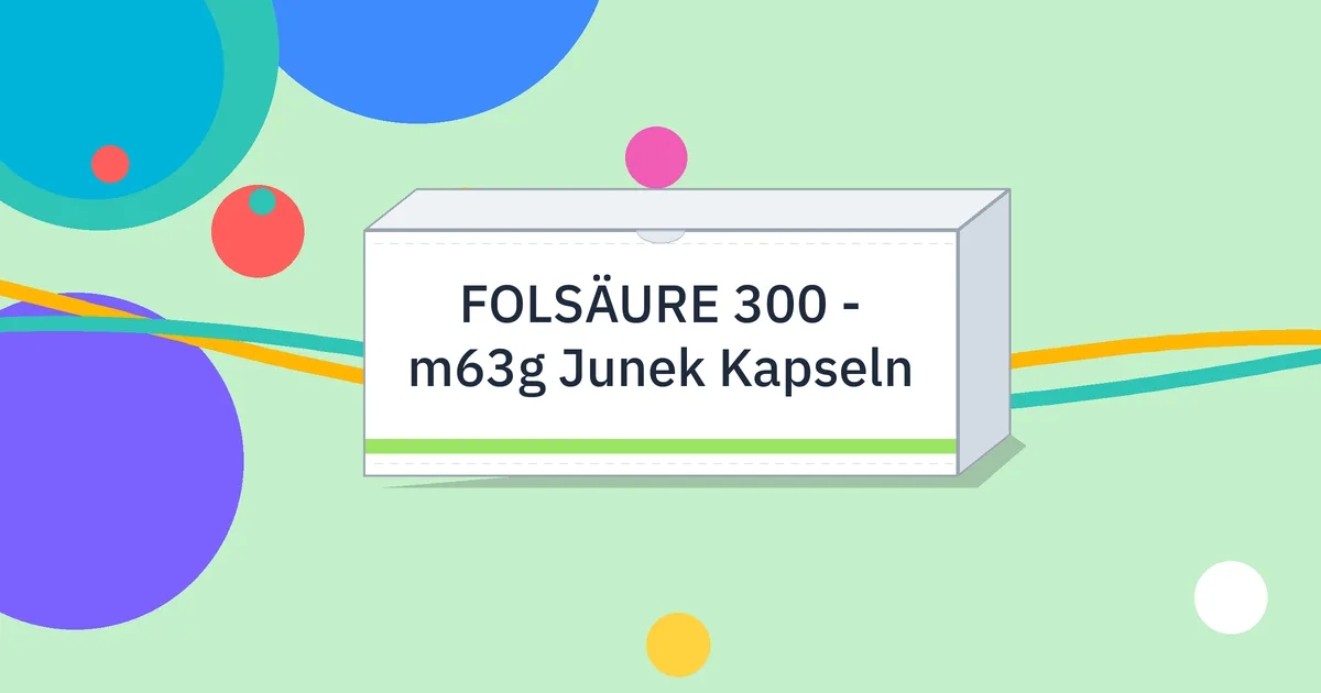 Symbolbild: Packung mit der Aufschrift FOLSÄURE 300 -m63g Junek Kapseln (PZN 10052682) – Verfügbarkeit und Bezug in Apotheken in Frankfurt am Main