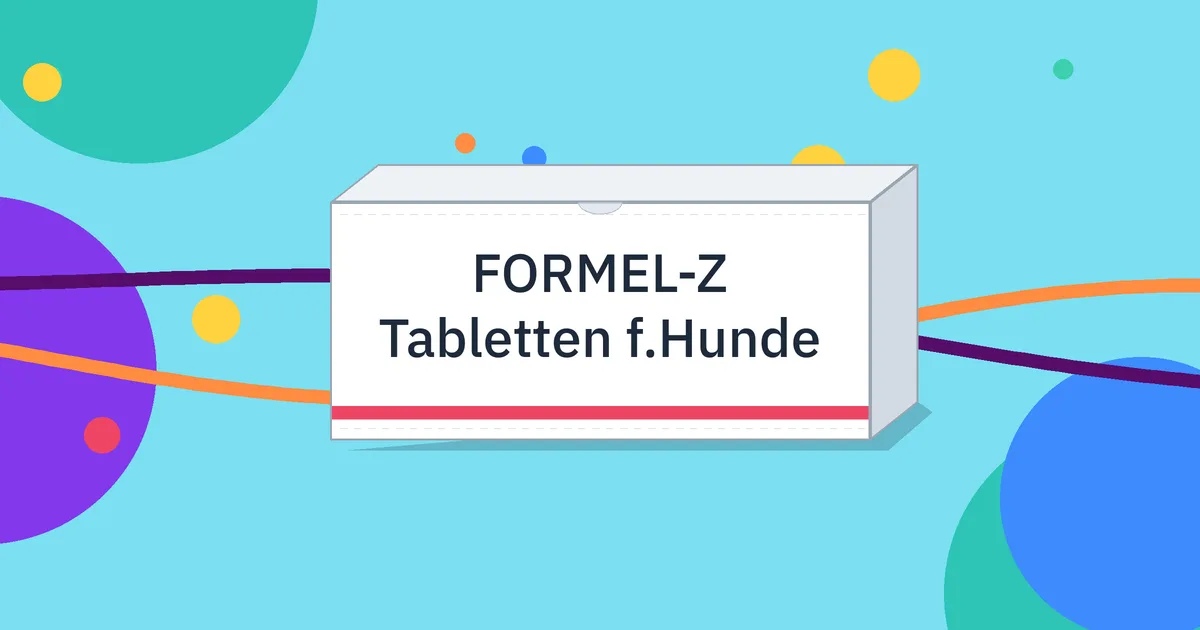 Symbolbild: Packung mit der Aufschrift FORMEL-Z Tabletten f.Hunde (PZN 16763993) – Verfügbarkeit und Bezug in Apotheken in Frankfurt am Main