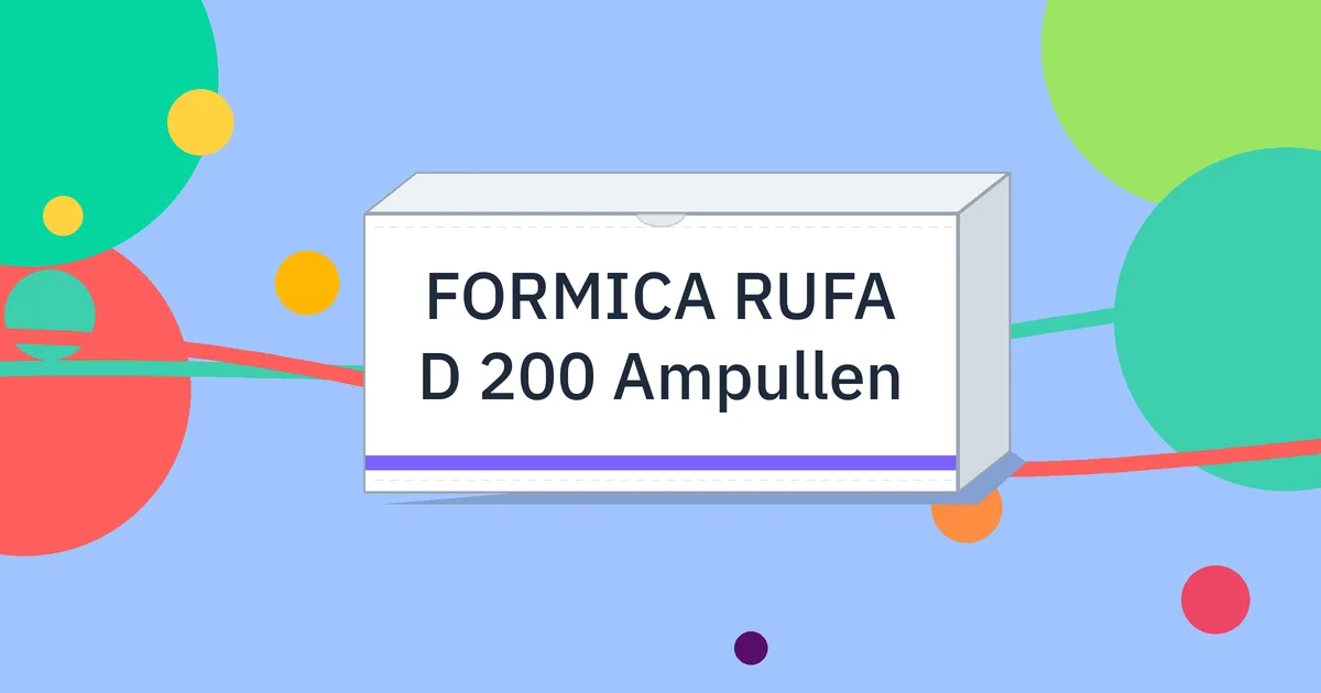 Symbolbild: Packung mit der Aufschrift FORMICA RUFA D 200 Ampullen (PZN 11705927) – Verfügbarkeit und Bezug in Apotheken in Frankfurt am Main