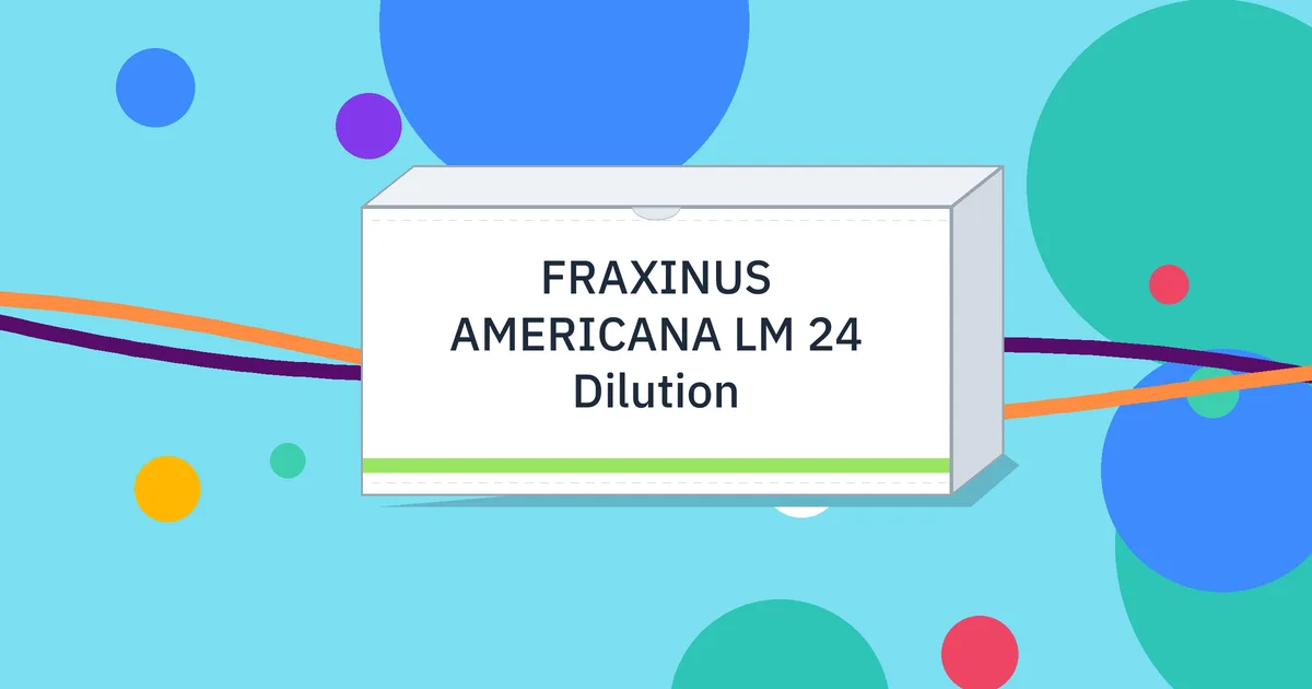 Symbolbild: Packung mit der Aufschrift FRAXINUS AMERICANA LM 24 Dilution (PZN 13491726) – Verfügbarkeit und Bezug in Apotheken in Frankfurt am Main