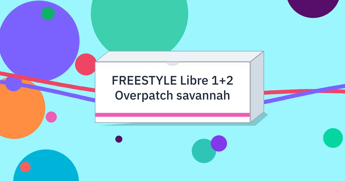 Symbolbild: Packung mit der Aufschrift FREESTYLE Libre 1+2 Overpatch savannah (PZN 19866541) – Verfügbarkeit und Bezug in Apotheken in Frankfurt am Main