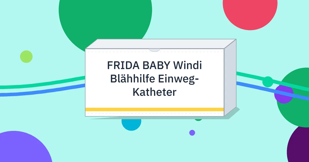 Symbolbild: Packung mit der Aufschrift FRIDA BABY Windi Blähhilfe Einweg-Katheter (PZN 19140614) – Verfügbarkeit und Bezug in Apotheken in Frankfurt am Main