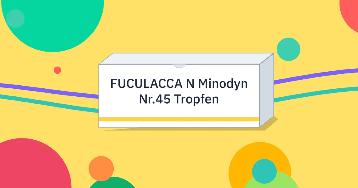 Symbolbild: Packung mit der Aufschrift FUCULACCA N Minodyn Nr.45 Tropfen (PZN 00051658) – Verfügbarkeit und Bezug in Apotheken in Frankfurt am Main