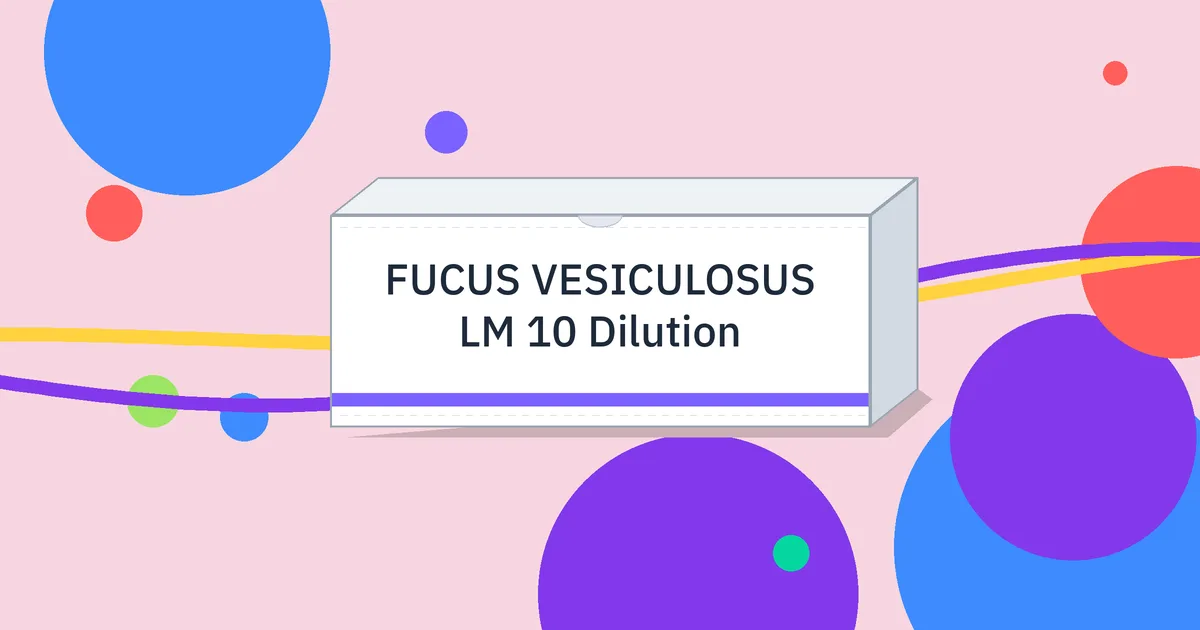 Symbolbild: Packung mit der Aufschrift FUCUS VESICULOSUS LM 10 Dilution (PZN 13492938) – Verfügbarkeit und Bezug in Apotheken in Frankfurt am Main