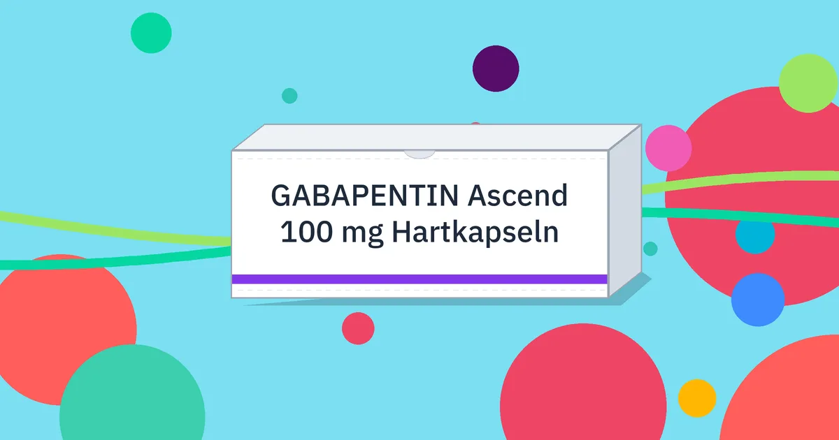 Symbolbild: Packung mit der Aufschrift GABAPENTIN Ascend 100 mg Hartkapseln (PZN 18325369) – Verfügbarkeit und Bezug in Apotheken in Frankfurt am Main