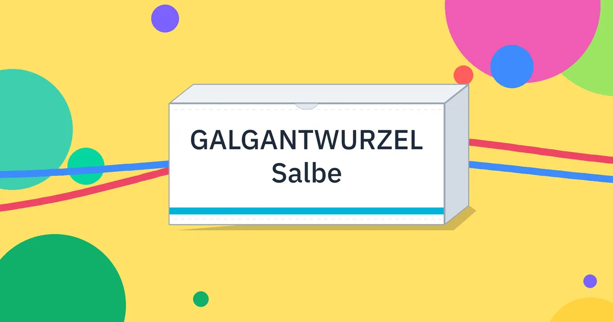 Symbolbild: Packung mit der Aufschrift GALGANTWURZEL Salbe (PZN 18091204) – Verfügbarkeit und Bezug in Apotheken in Frankfurt am Main