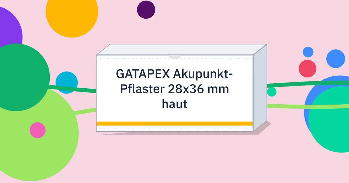 Symbolbild: Packung mit der Aufschrift GATAPEX Akupunkt-Pflaster 28x36 mm haut (PZN 10144160) – Verfügbarkeit und Bezug in Apotheken in Frankfurt am Main