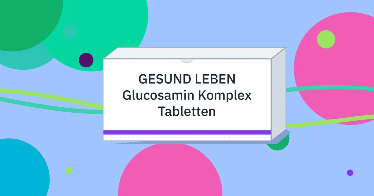 Symbolbild: Packung mit der Aufschrift GESUND LEBEN Glucosamin Komplex Tabletten (PZN 16575116) – Verfügbarkeit und Bezug in Apotheken in Frankfurt am Main
