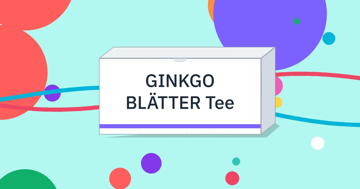 Symbolbild: Packung mit der Aufschrift GINKGO BLÄTTER Tee (PZN 02146386) – Verfügbarkeit und Bezug in Apotheken in Frankfurt am Main