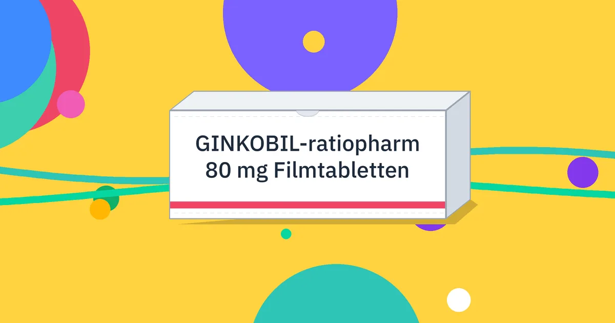 Symbolbild: Packung mit der Aufschrift GINKOBIL-ratiopharm 80 mg Filmtabletten (PZN 06680852) – Verfügbarkeit und Bezug in Apotheken in Frankfurt am Main