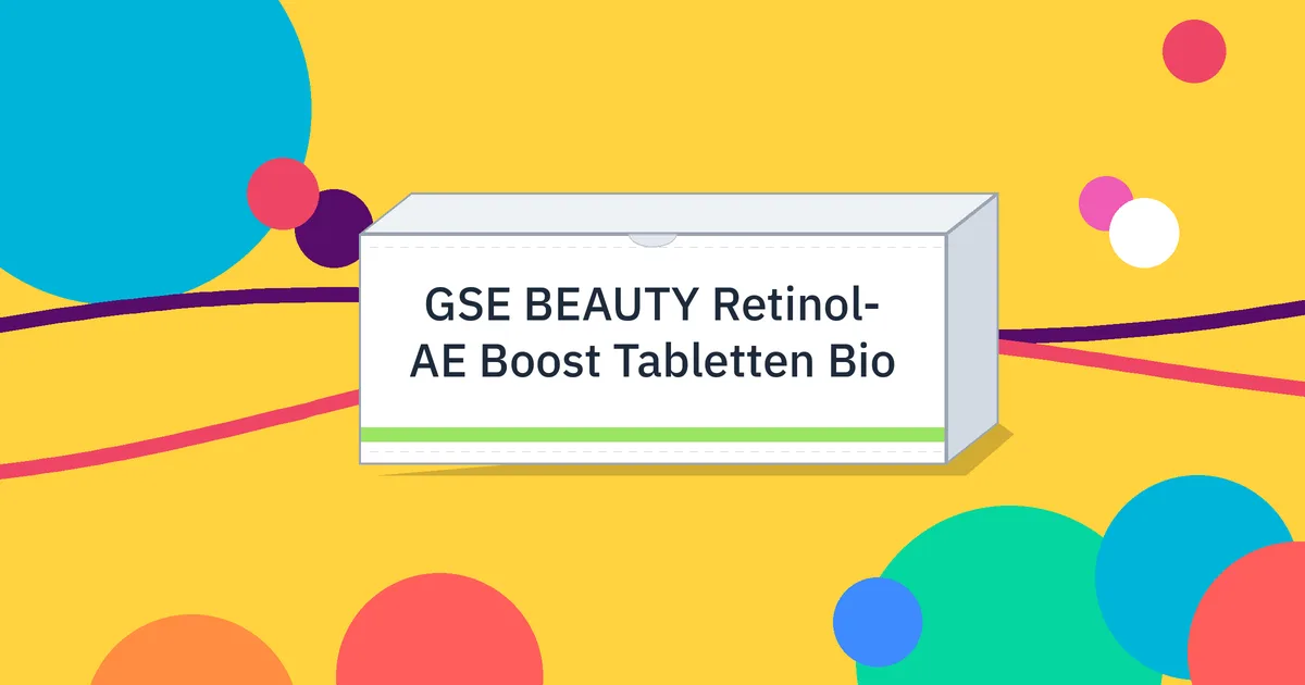 Symbolbild: Packung mit der Aufschrift GSE BEAUTY Retinol-AE Boost Tabletten Bio (PZN 18449568) – Verfügbarkeit und Bezug in Apotheken in Frankfurt am Main