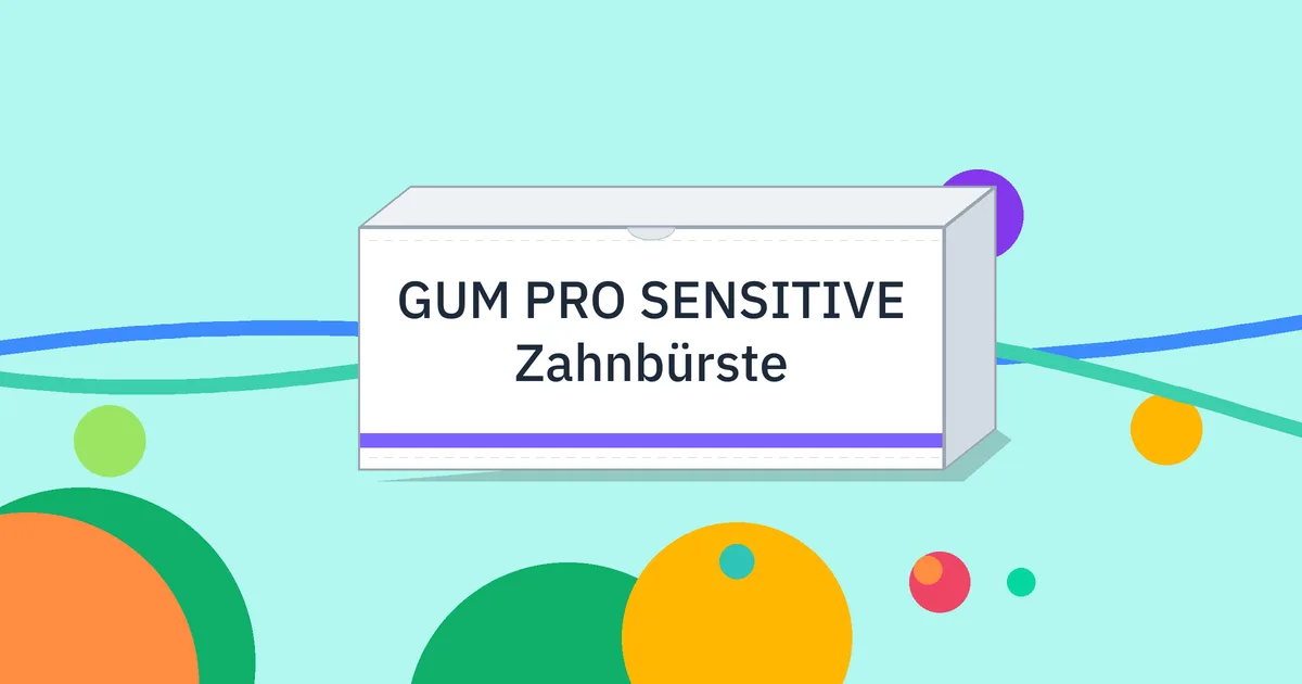 Symbolbild: Packung mit der Aufschrift GUM PRO SENSITIVE Zahnbürste (PZN 17935953) – Verfügbarkeit und Bezug in Apotheken in Frankfurt am Main
