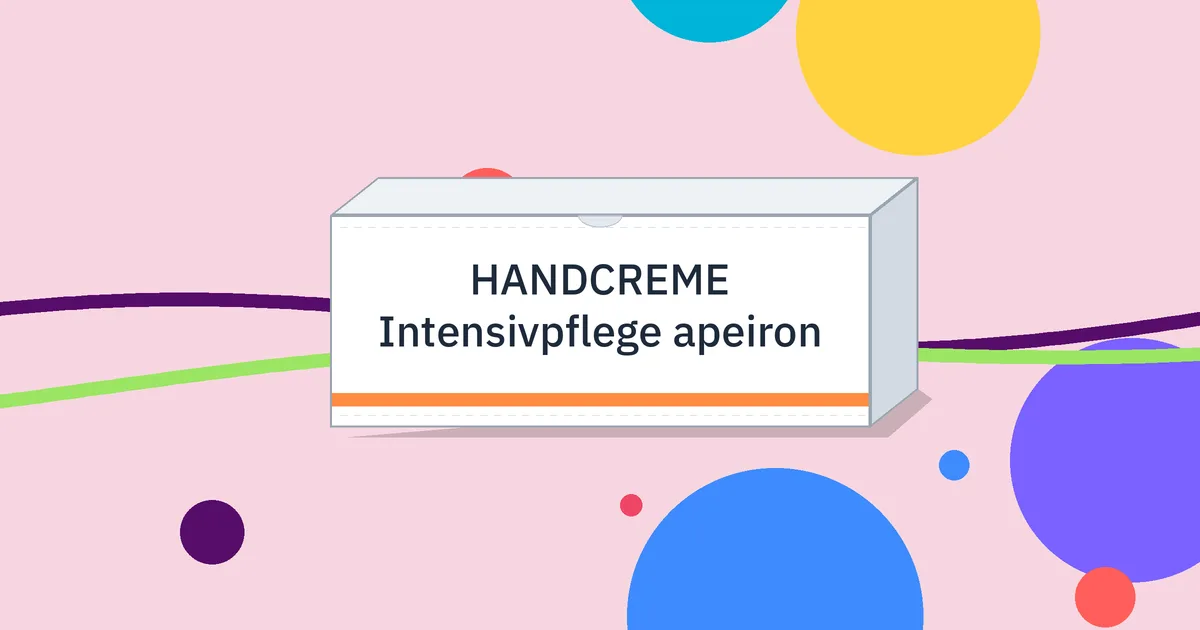 Symbolbild: Packung mit der Aufschrift HANDCREME Intensivpflege apeiron (PZN 11862101) – Verfügbarkeit und Bezug in Apotheken in Frankfurt am Main