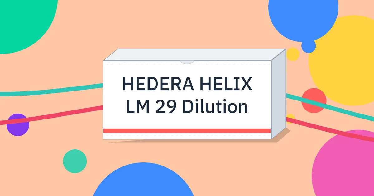 Symbolbild: Packung mit der Aufschrift HEDERA HELIX LM 29 Dilution (PZN 12885535) – Verfügbarkeit und Bezug in Apotheken in Frankfurt am Main