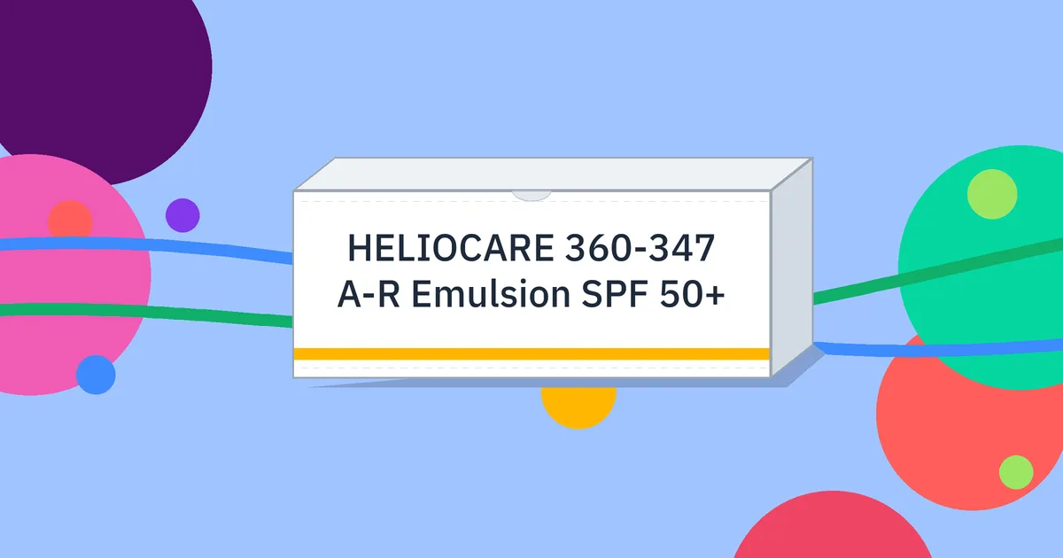 Symbolbild: Packung mit der Aufschrift HELIOCARE 360-347 A-R Emulsion SPF 50+ (PZN 18391685) – Verfügbarkeit und Bezug in Apotheken in Frankfurt am Main