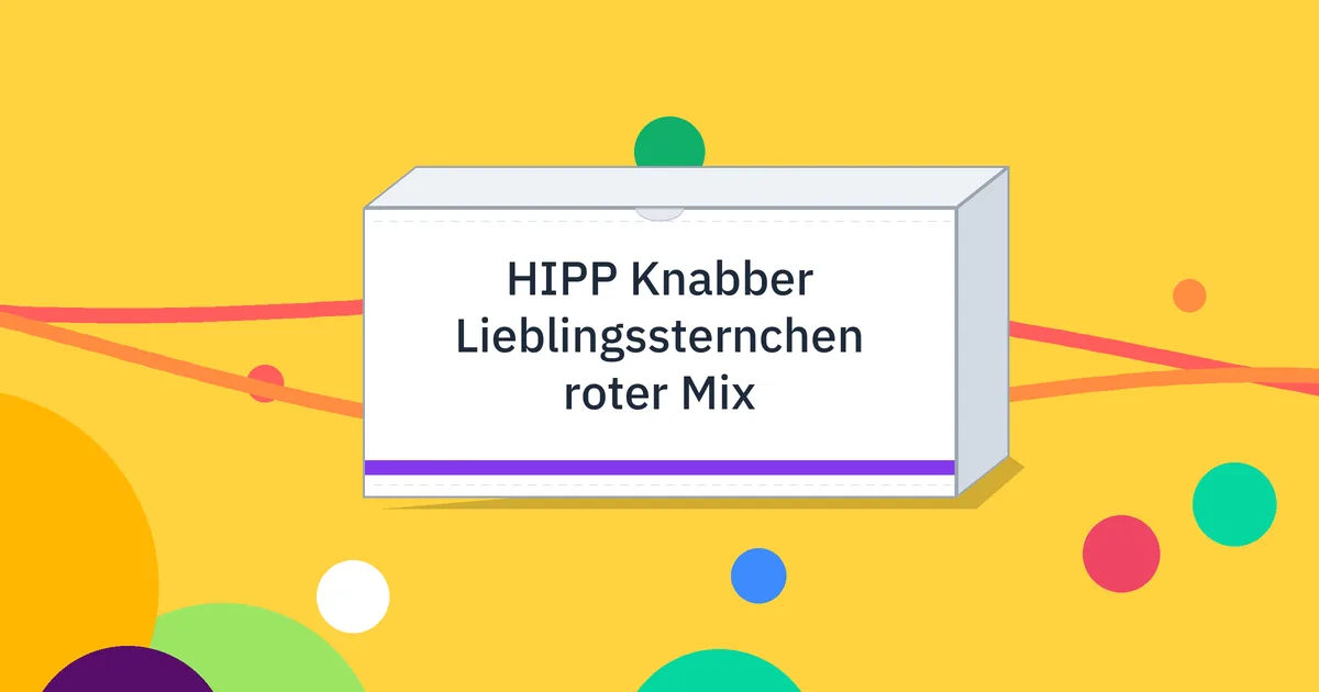 Symbolbild: Packung mit der Aufschrift HIPP Knabber Lieblingssternchen roter Mix (PZN 15389400) – Verfügbarkeit und Bezug in Apotheken in Frankfurt am Main