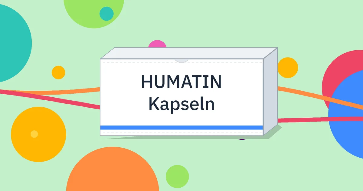 Symbolbild: Packung mit der Aufschrift HUMATIN Kapseln (PZN 02514766) – Verfügbarkeit und Bezug in Apotheken in Frankfurt am Main