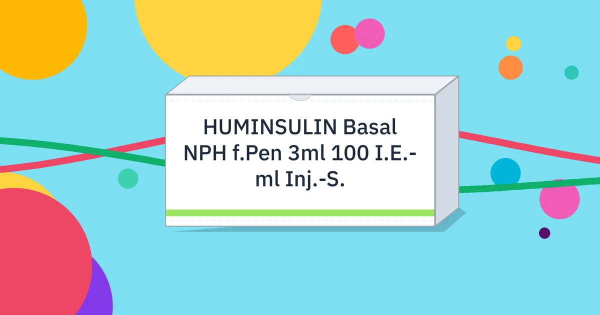 Symbolbild: Packung mit der Aufschrift HUMINSULIN Basal NPH f.Pen 3ml 100 I.E.-ml Inj.-S. (PZN 18771790) – Verfügbarkeit und Bezug in Apotheken in Frankfurt am Main