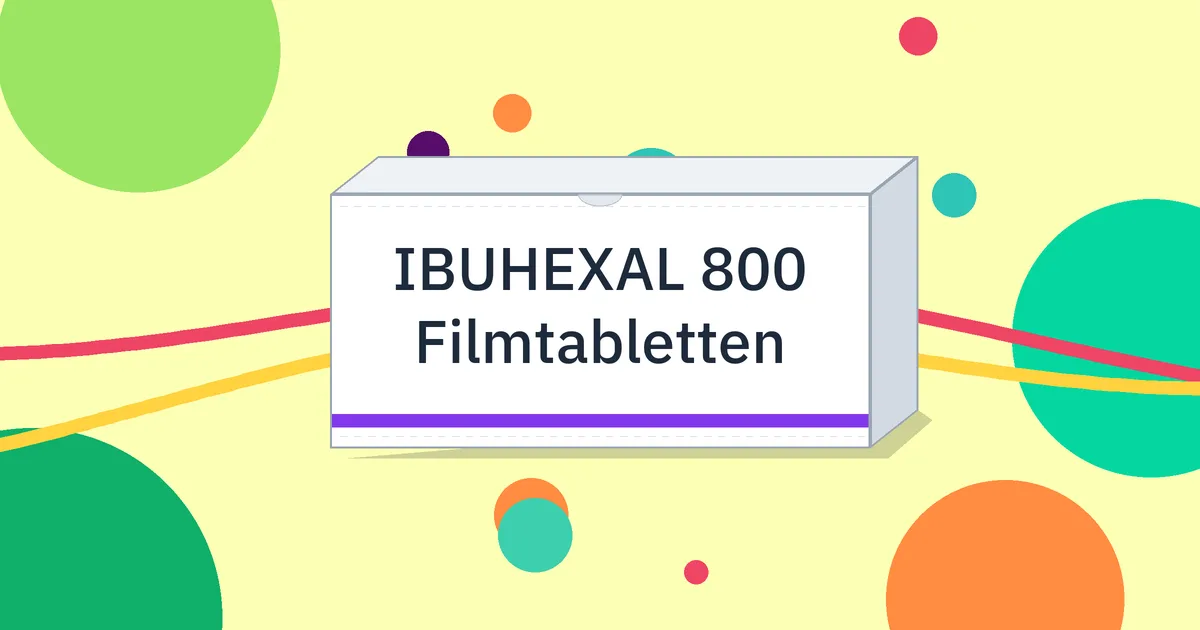 Symbolbild: Packung mit der Aufschrift IBUHEXAL 800 Filmtabletten (PZN 03925721) – Verfügbarkeit und Bezug in Apotheken in Frankfurt am Main