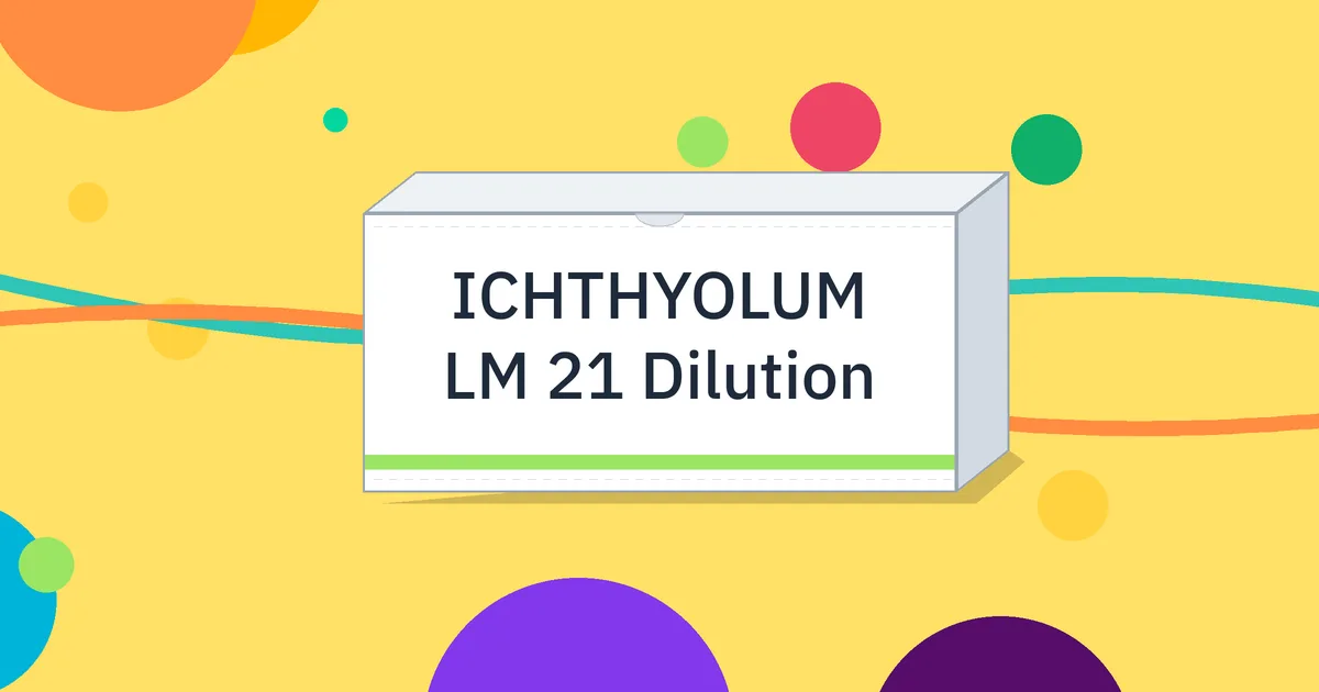 Symbolbild: Packung mit der Aufschrift ICHTHYOLUM LM 21 Dilution (PZN 13558732) – Verfügbarkeit und Bezug in Apotheken in Frankfurt am Main