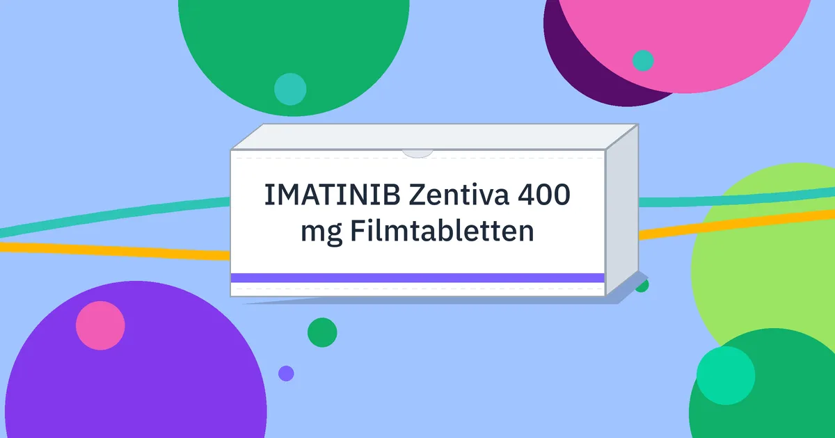 Symbolbild: Packung mit der Aufschrift IMATINIB Zentiva 400 mg Filmtabletten (PZN 11897051) – Verfügbarkeit und Bezug in Apotheken in Frankfurt am Main