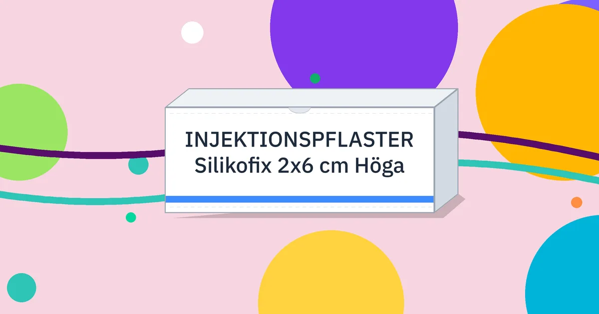 Symbolbild: Packung mit der Aufschrift INJEKTIONSPFLASTER Silikofix 2x6 cm Höga (PZN 15294295) – Verfügbarkeit und Bezug in Apotheken in Frankfurt am Main