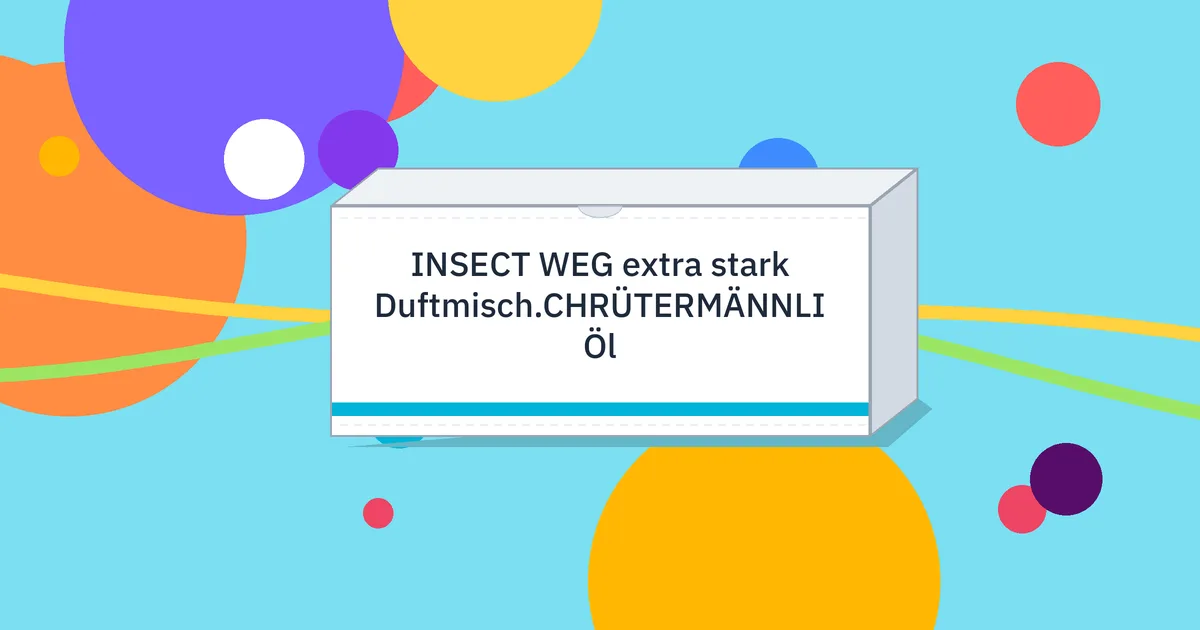 Symbolbild: Packung mit der Aufschrift INSECT WEG extra stark Duftmisch.CHRÜTERMÄNNLI Öl (PZN 07198005) – Verfügbarkeit und Bezug in Apotheken in Frankfurt am Main