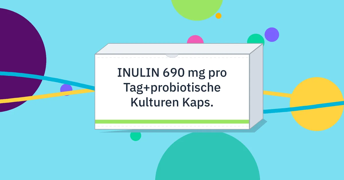 Symbolbild: Packung mit der Aufschrift INULIN 690 mg pro Tag+probiotische Kulturen Kaps. (PZN 10233573) – Verfügbarkeit und Bezug in Apotheken in Frankfurt am Main