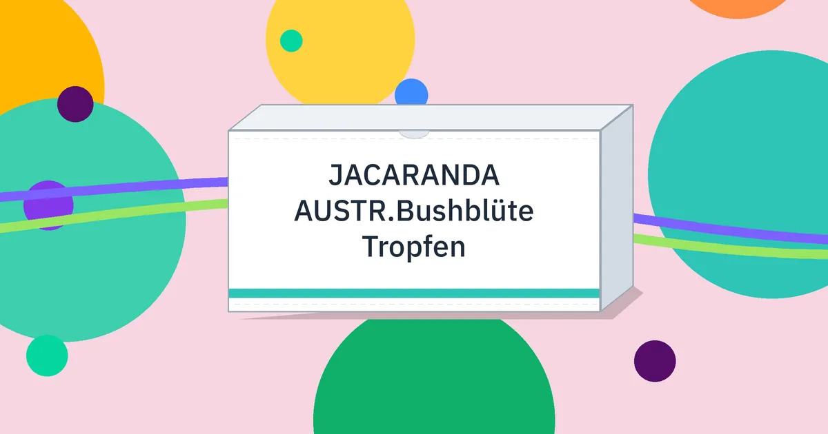 Symbolbild: Packung mit der Aufschrift JACARANDA AUSTR.Bushblüte Tropfen (PZN 06126593) – Verfügbarkeit und Bezug in Apotheken in Frankfurt am Main