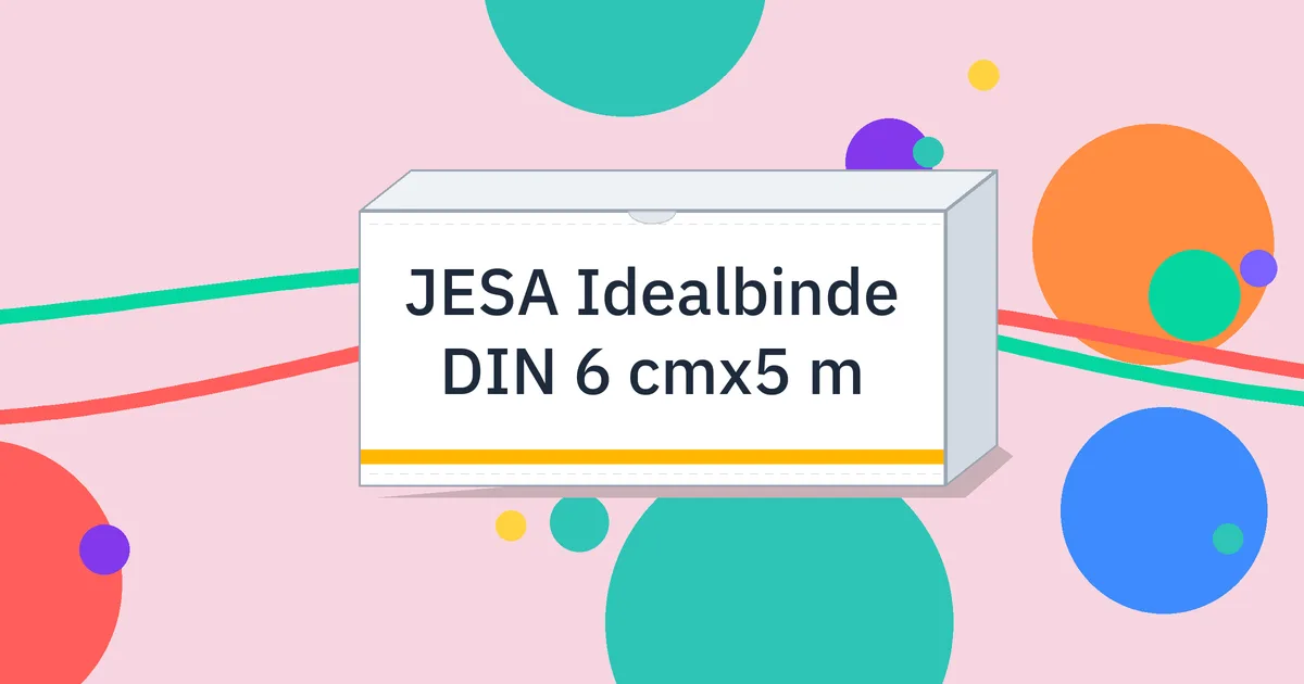 Symbolbild: Packung mit der Aufschrift JESA Idealbinde DIN 6 cmx5 m (PZN 10827580) – Verfügbarkeit und Bezug in Apotheken in Frankfurt am Main