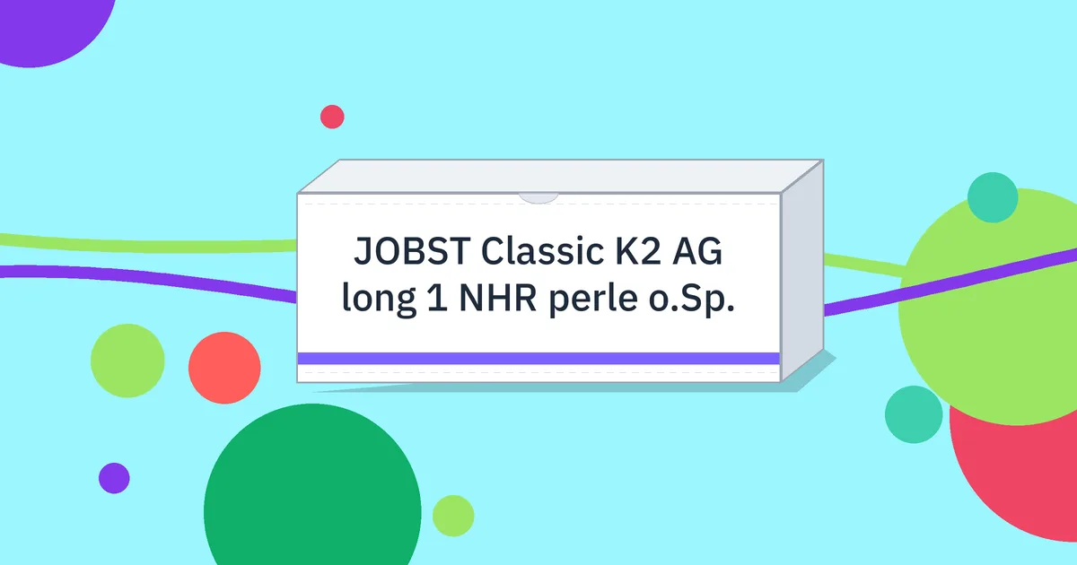 Symbolbild: Packung mit der Aufschrift JOBST Classic K2 AG long 1 NHR perle o.Sp. (PZN 11269722) – Verfügbarkeit und Bezug in Apotheken in Frankfurt am Main