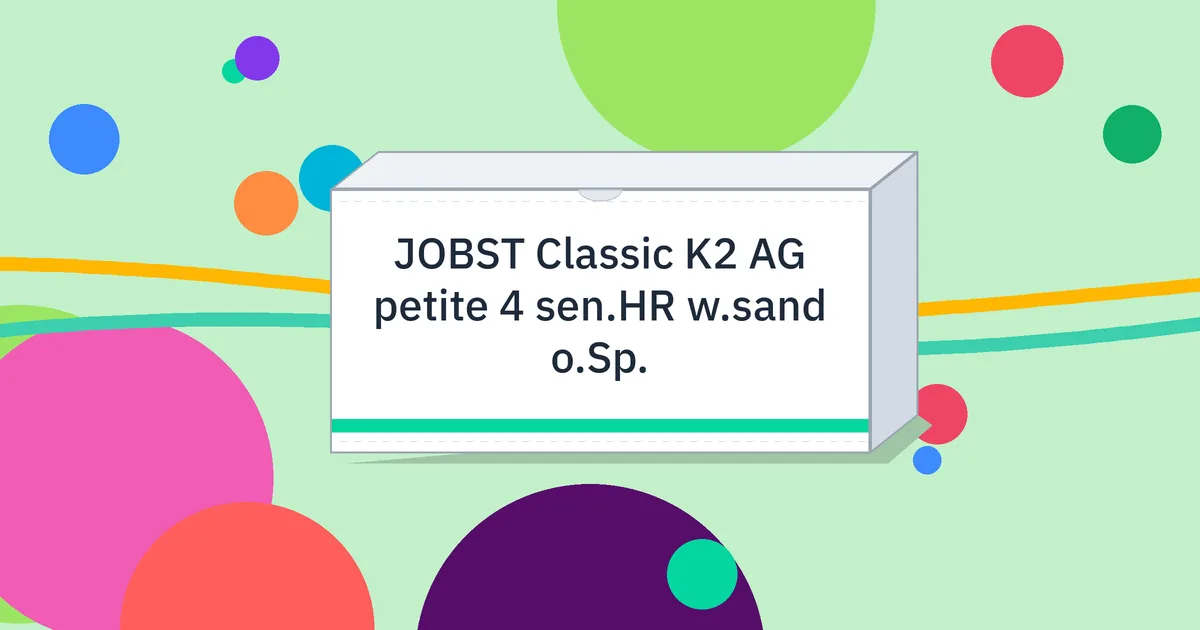 Symbolbild: Packung mit der Aufschrift JOBST Classic K2 AG petite 4 sen.HR w.sand o.Sp. (PZN 17961927) – Verfügbarkeit und Bezug in Apotheken in Frankfurt am Main