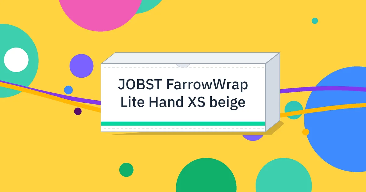 Symbolbild: Packung mit der Aufschrift JOBST FarrowWrap Lite Hand XS beige (PZN 13870352) – Verfügbarkeit und Bezug in Apotheken in Frankfurt am Main