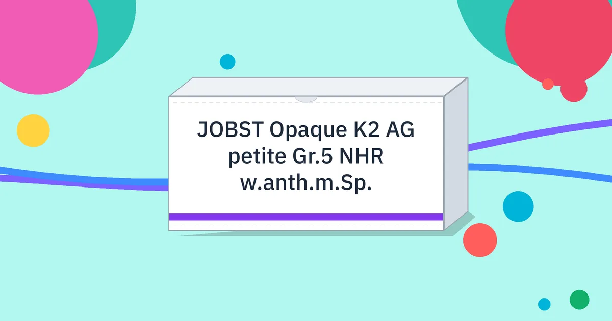 Symbolbild: Packung mit der Aufschrift JOBST Opaque K2 AG petite Gr.5 NHR w.anth.m.Sp. (PZN 16283218) – Verfügbarkeit und Bezug in Apotheken in Frankfurt am Main