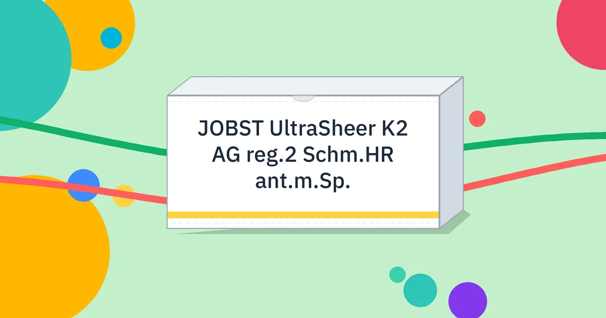 Symbolbild: Packung mit der Aufschrift JOBST UltraSheer K2 AG reg.2 Schm.HR ant.m.Sp. (PZN 13145013) – Verfügbarkeit und Bezug in Apotheken in Frankfurt am Main