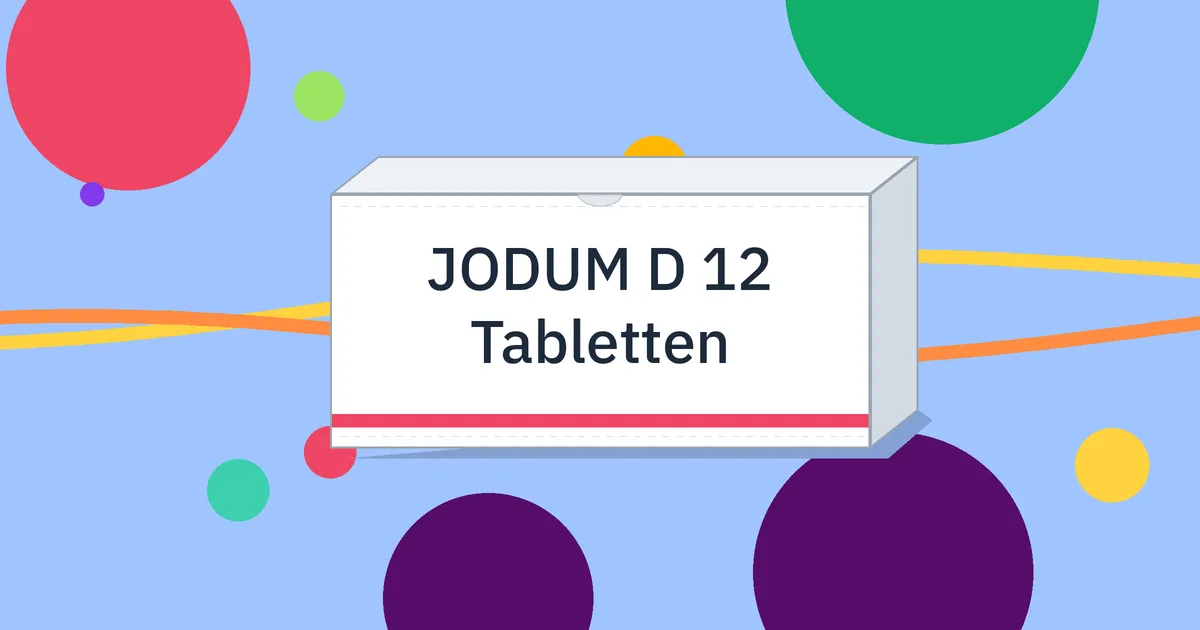 Symbolbild: Packung mit der Aufschrift JODUM D 12 Tabletten (PZN 02631963) – Verfügbarkeit und Bezug in Apotheken in Frankfurt am Main
