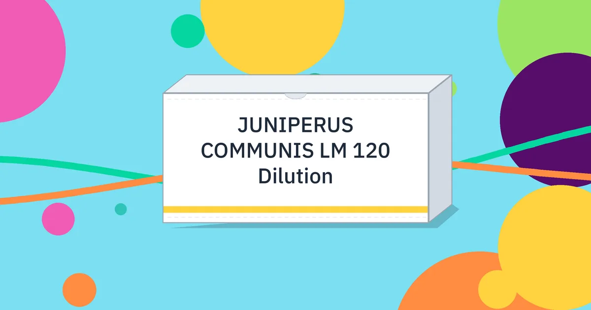 Symbolbild: Packung mit der Aufschrift JUNIPERUS COMMUNIS LM 120 Dilution (PZN 13564968) – Verfügbarkeit und Bezug in Apotheken in Frankfurt am Main