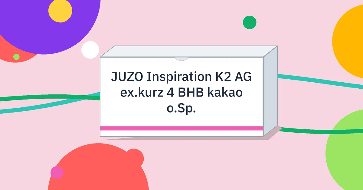 Symbolbild: Packung mit der Aufschrift JUZO Inspiration K2 AG ex.kurz 4 BHB kakao o.Sp. (PZN 14836475) – Verfügbarkeit und Bezug in Apotheken in Frankfurt am Main