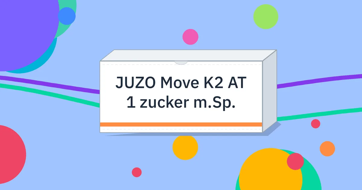 Symbolbild: Packung mit der Aufschrift JUZO Move K2 AT 1 zucker m.Sp. (PZN 20667433) – Verfügbarkeit und Bezug in Apotheken in Frankfurt am Main