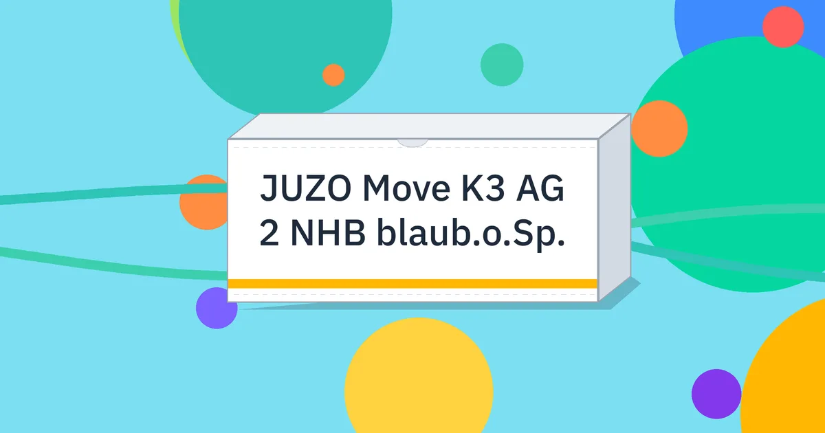 Symbolbild: Packung mit der Aufschrift JUZO Move K3 AG 2 NHB blaub.o.Sp. (PZN 18588985) – Verfügbarkeit und Bezug in Apotheken in Frankfurt am Main