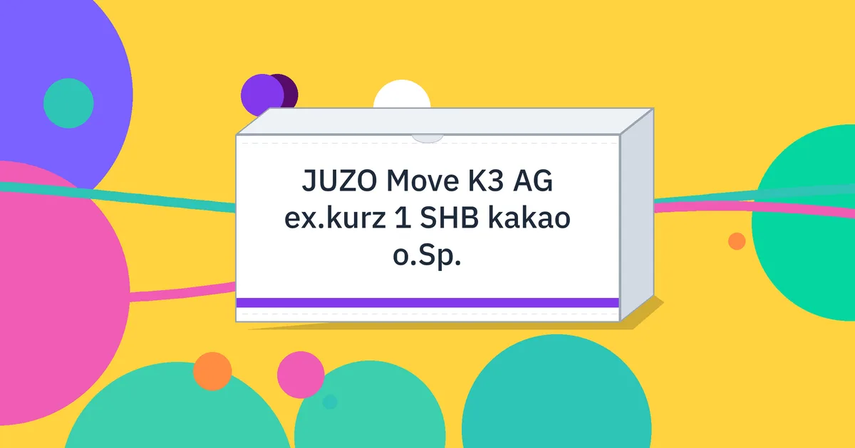 Symbolbild: Packung mit der Aufschrift JUZO Move K3 AG ex.kurz 1 SHB kakao o.Sp. (PZN 18597263) – Verfügbarkeit und Bezug in Apotheken in Frankfurt am Main