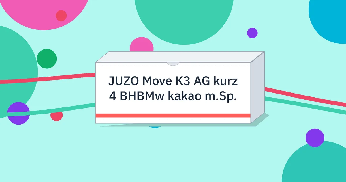 Symbolbild: Packung mit der Aufschrift JUZO Move K3 AG kurz 4 BHBMw kakao m.Sp. (PZN 18592225) – Verfügbarkeit und Bezug in Apotheken in Frankfurt am Main
