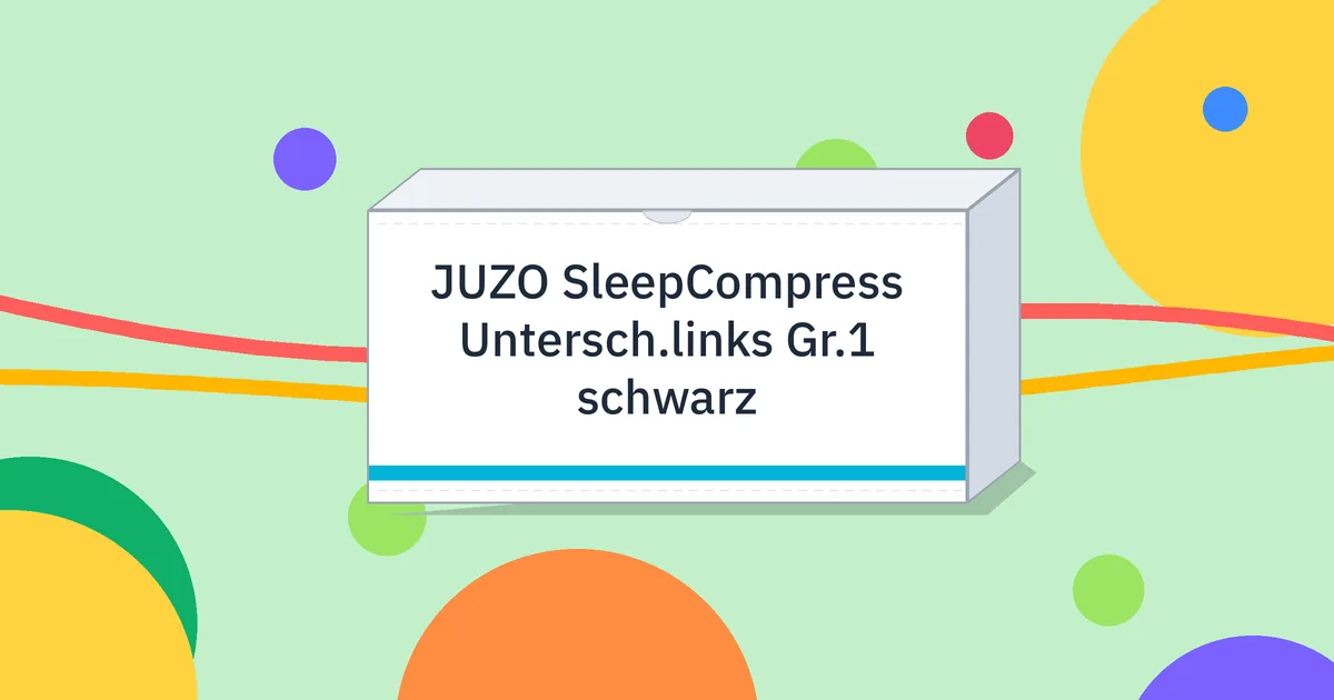 Symbolbild: Packung mit der Aufschrift JUZO SleepCompress Untersch.links Gr.1 schwarz (PZN 19622371) – Verfügbarkeit und Bezug in Apotheken in Frankfurt am Main